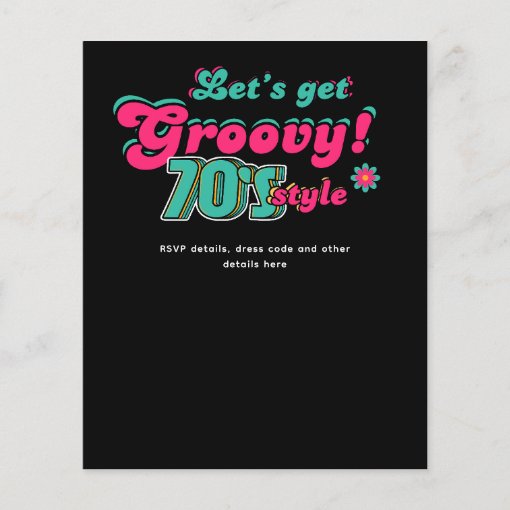 70s Groovy Boogie Retro Disco Birthday Party Flyer | Zazzle