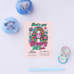 70s Groovy Boogie Retro Disco Birthday Party Flyer | Zazzle