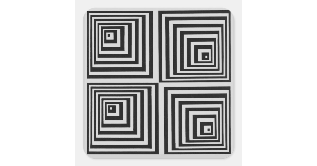 70s Op Art Square Sticker | Zazzle