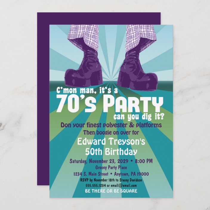 70s Party Invitation 1970s Disco Birthday | Zazzle