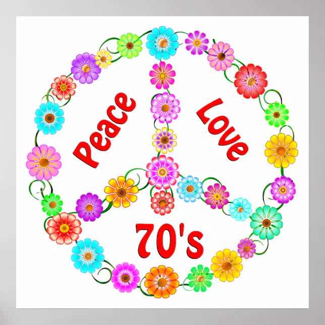 70s Peace Love Poster | Zazzle