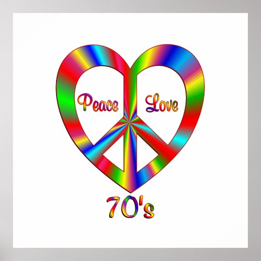 70s Peace Love Poster | Zazzle.com