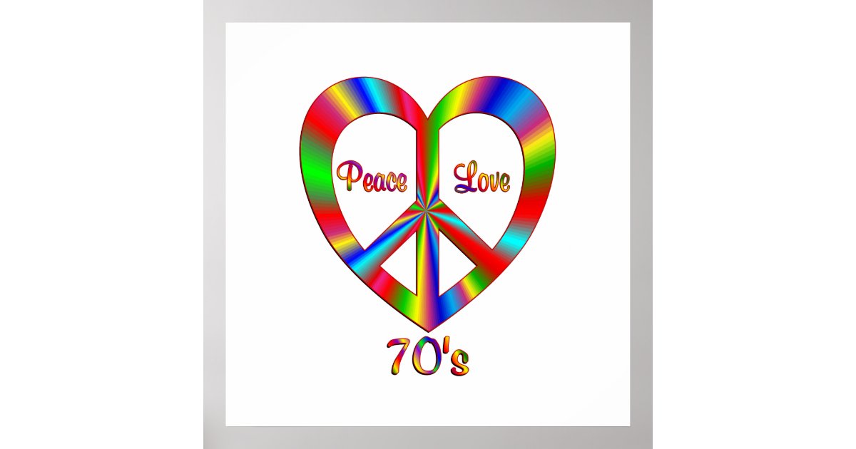 70s Peace Love Poster | Zazzle