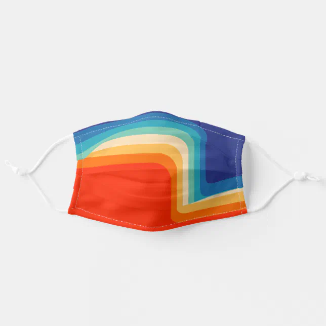 70s Rainbow Design Adult Cloth Face Mask | Zazzle
