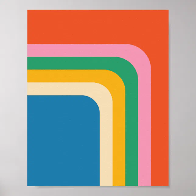70s Retro Geometric Poster | Zazzle