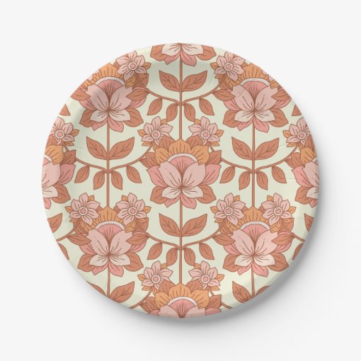 70s Retro Inspired Wedding Paper Plates | Zazzle