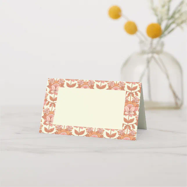 70s Retro Inspired Wedding Place Card | Zazzle