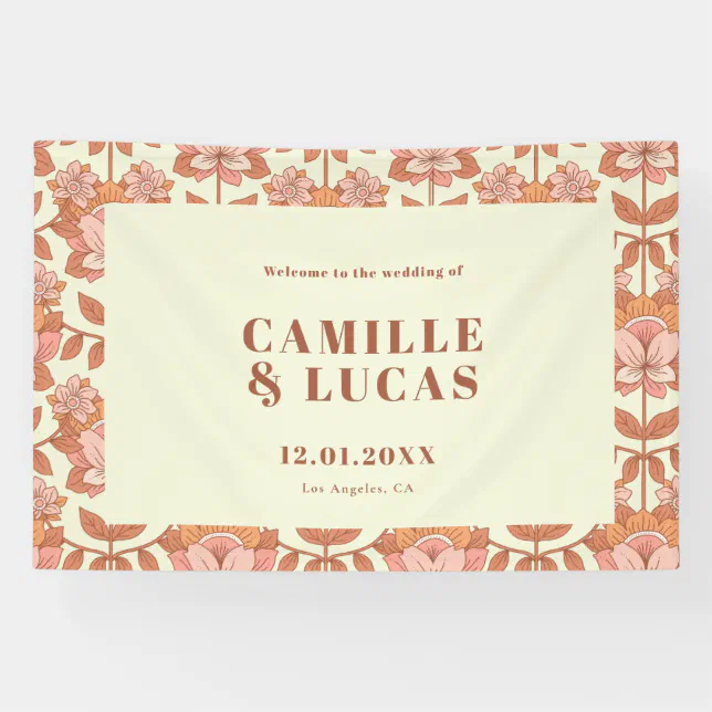 70s Retro Inspired Wedding Welcome Sign | Zazzle