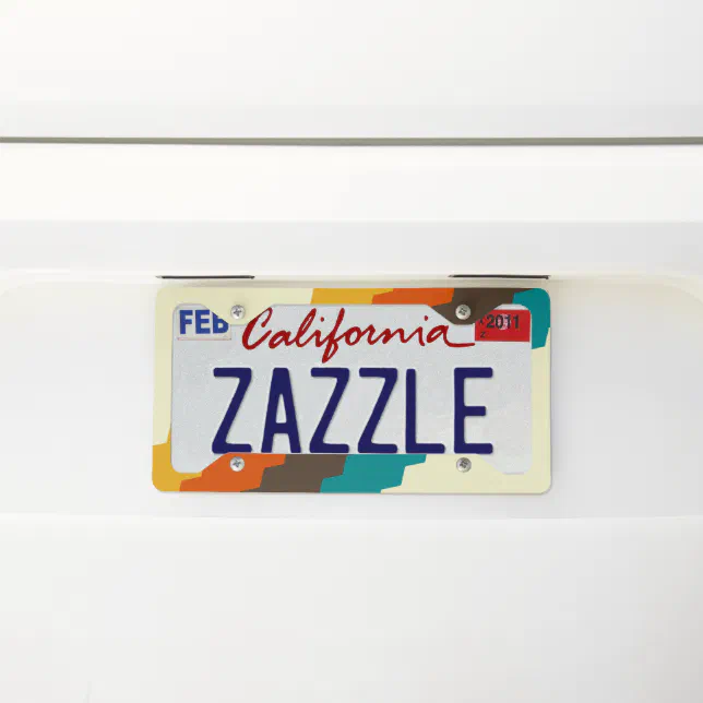 70s Retro pattern License Plate Frame | Zazzle