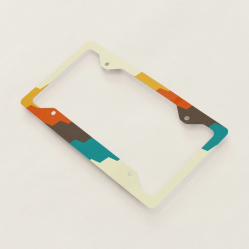 70s Retro pattern License Plate Frame | Zazzle