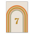 70s Retro Rainbow Groovy Wedding Table Number | Zazzle