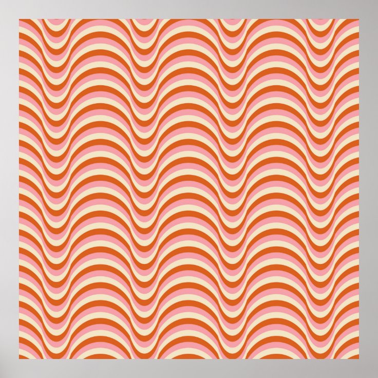 70's Retro Seamless Pattern. 60s and 70s Aesthetic Poster | Zazzle