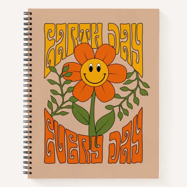 70's Retro Smiling Daisy Flower Notebook | Zazzle