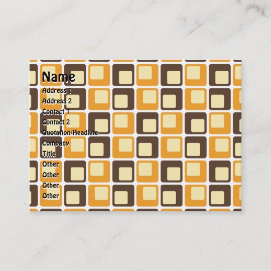 70s Retro Square Shapes Pattern Business Card | Zazzle.com