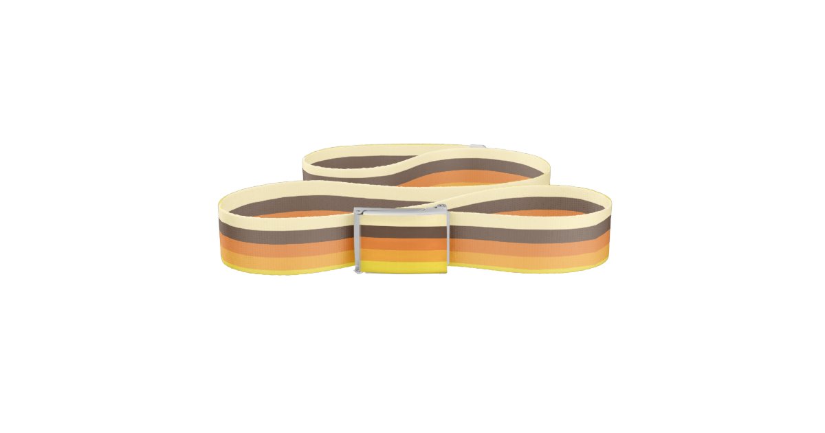 70s Retro Striped Color Pattern Belt | Zazzle