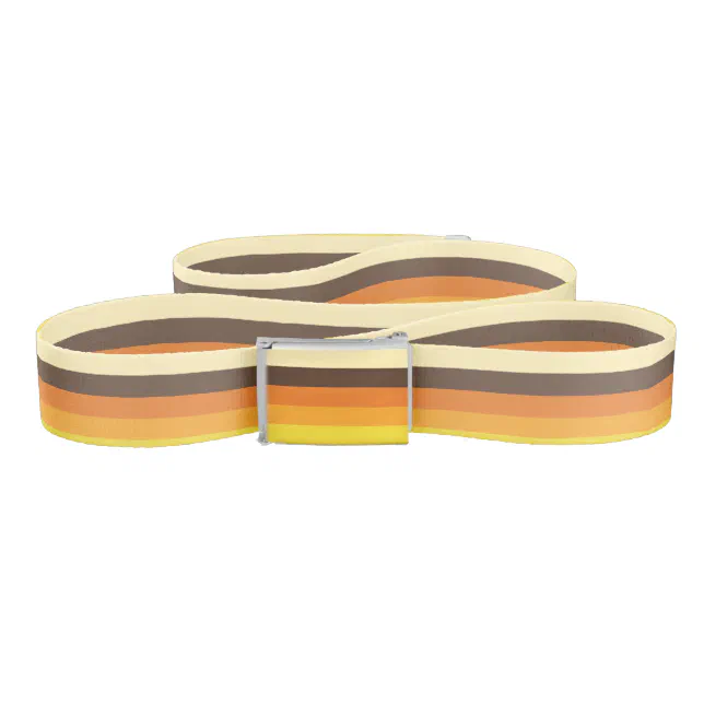 70s Retro Striped Color Pattern Belt | Zazzle