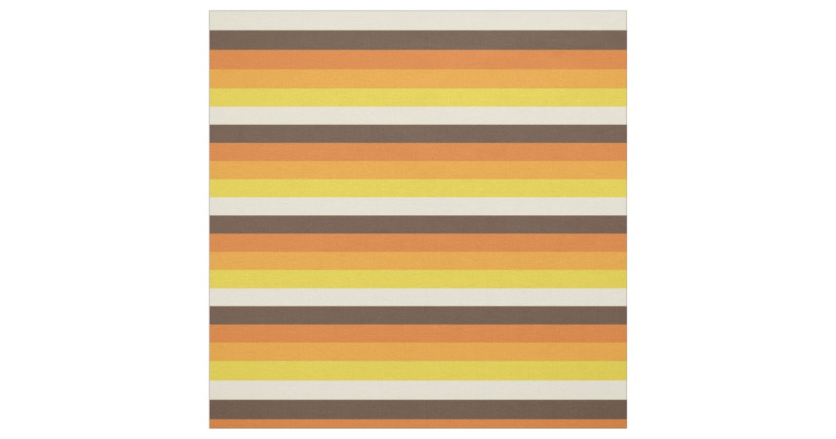 70s Retro Striped Color Pattern Fabric | Zazzle