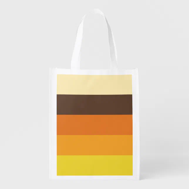 70s Retro Striped Color Pattern Grocery Bag | Zazzle