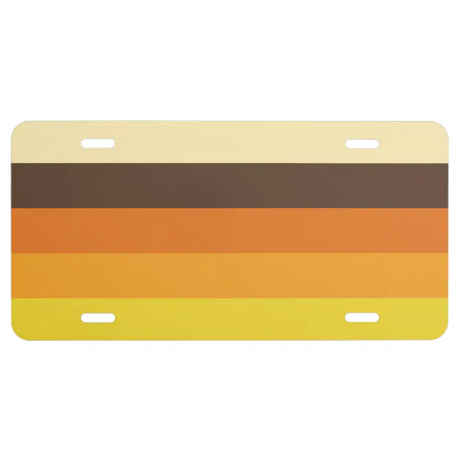 70s Retro Striped Color Pattern License Plate | Zazzle
