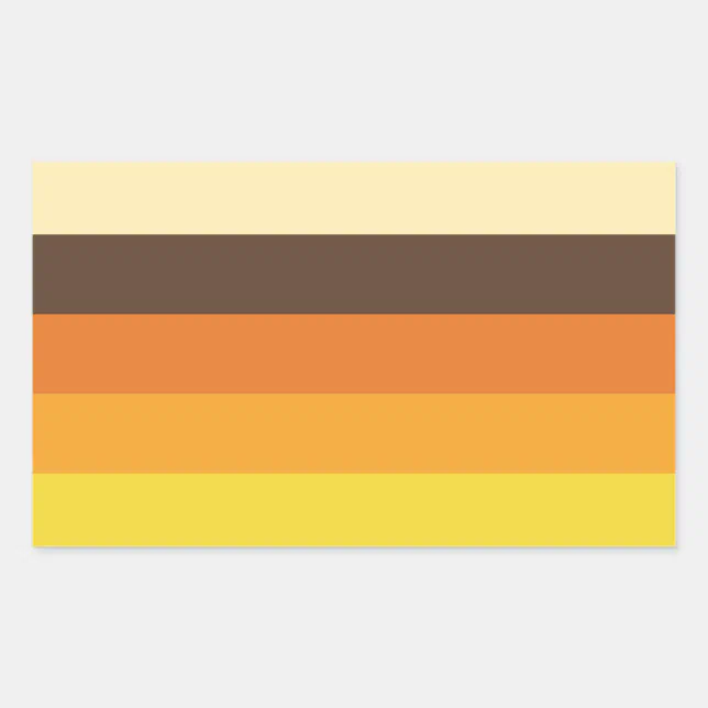 70s Retro Striped Color Pattern Rectangular Sticker | Zazzle