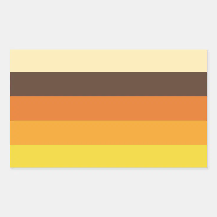 70s Retro Striped Color Pattern Rectangular Sticker | Zazzle