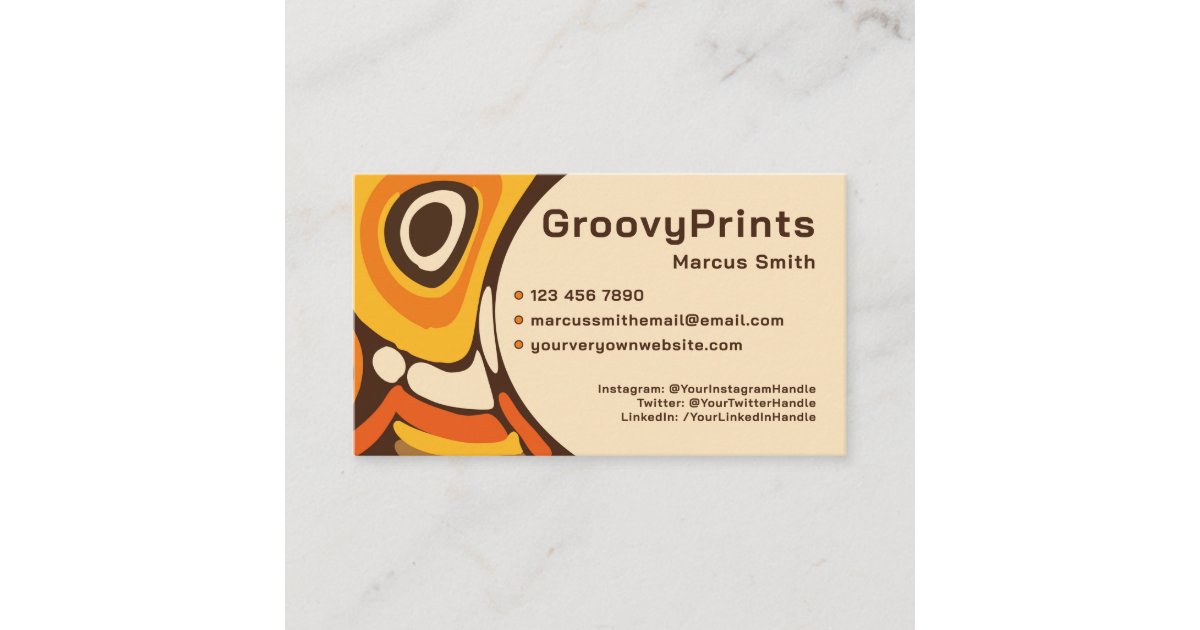 70s seventies business card | Zazzle