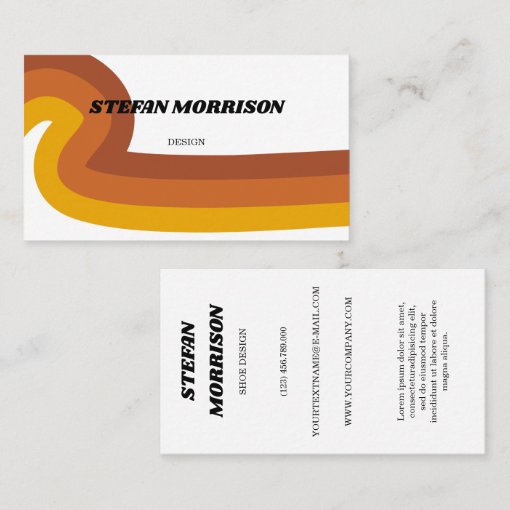 70s swirl business card | Zazzle