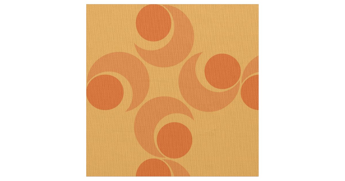 70s swirly orange pattern fabric | Zazzle