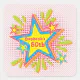 70s Theme Groovy Flower Power 50th Birthday Party Square Sticker | Zazzle