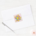 70s Theme Groovy Flower Power 50th Birthday Party Square Sticker | Zazzle
