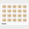 70s Theme Groovy Flower Power Personalized Party Square Sticker | Zazzle