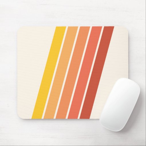 70s Vintage Retro Stripes Mouse Pad | Zazzle