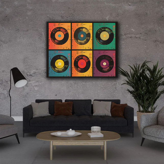 70s Vinyl Record Pattern Retro Poster | Zazzle