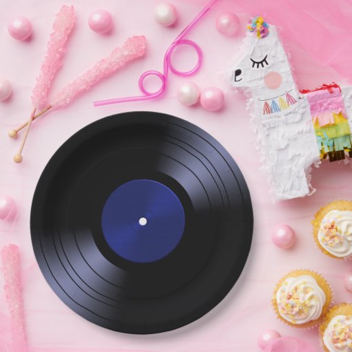 70s Vinyl Record Retro Paper Plates | Zazzle