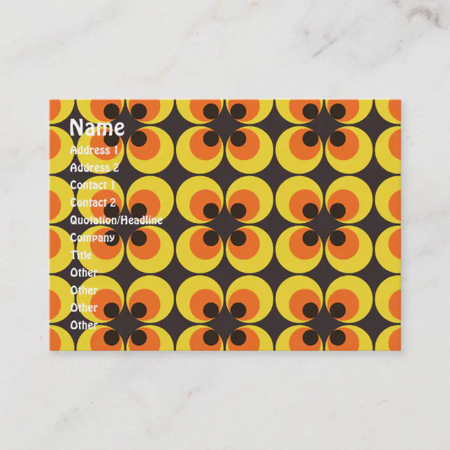 70s Wallpaper Business Card | Zazzle