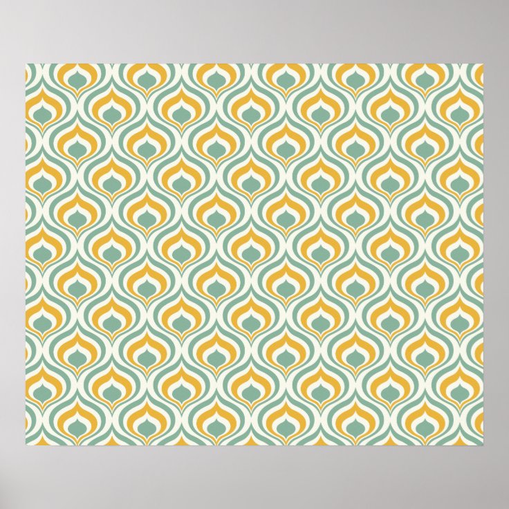 70's Wallpaper Pattern Poster | Zazzle