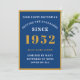 70th Birthday Add Name 1952 Elegant Chic Blue Gold Invitation | Zazzle