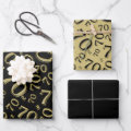 70th Birthday Black & Gold Number Pattern 70 Wrapping Paper Sheets | Zazzle