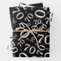 70th Birthday Black & White Number Pattern 70 Wrapping Paper Sheets ...