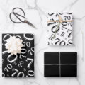 70th Birthday Black & White Number Pattern 70 Wrapping Paper Sheets ...