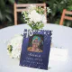 70th Birthday blue silver stars photo welcome Pedestal Sign | Zazzle