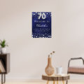 70th Birthday blue silver stars welcome party Poster | Zazzle