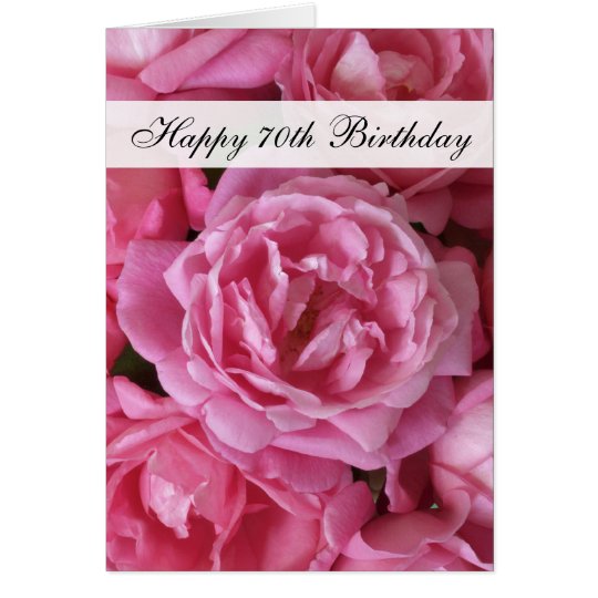 70th Birthday Card - Roses for 70 Year | Zazzle.com