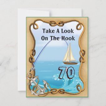 70th Birthday Fishing Invitations for MEN | Zazzle