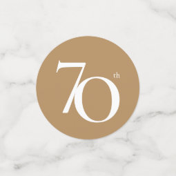 70th Birthday Gold White Calligraphy Elegant Photo Confetti | Zazzle
