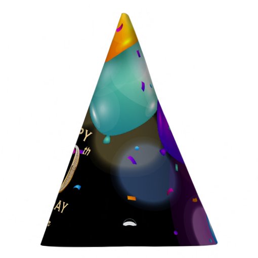 70th Birthday Party Black and Gold Party Hat | Zazzle