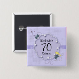 70th Birthday Party | DIY Text Button | Zazzle