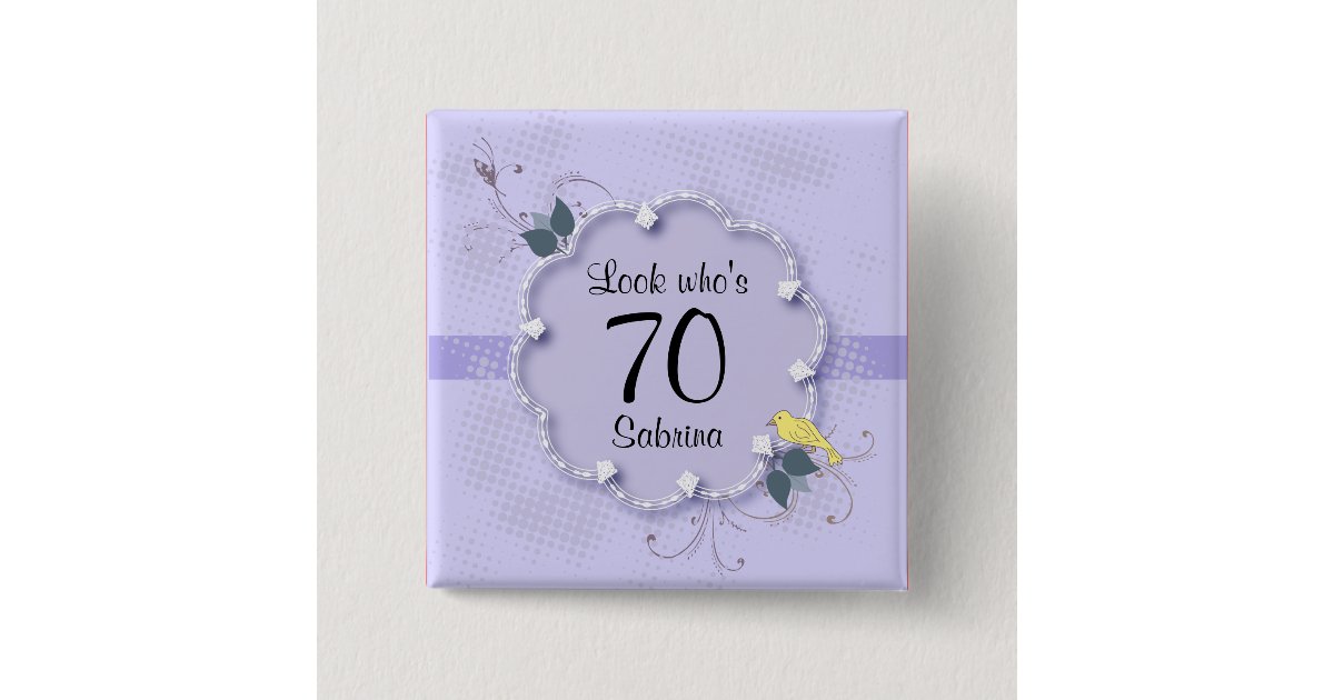 70th Birthday Party | DIY Text Button | Zazzle