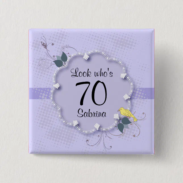 70th Birthday Party | DIY Text Button | Zazzle