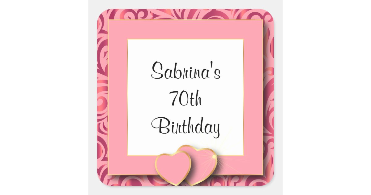 70th Birthday Party | DIY Text Square Sticker | Zazzle